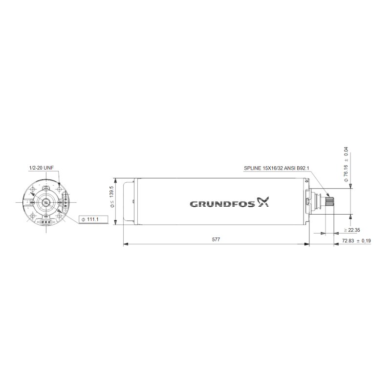 Grundfos - 96649741 - MS6000 22kW 3x380...ohne Kabel verpackt - Unterwassermotor, 3.179,18