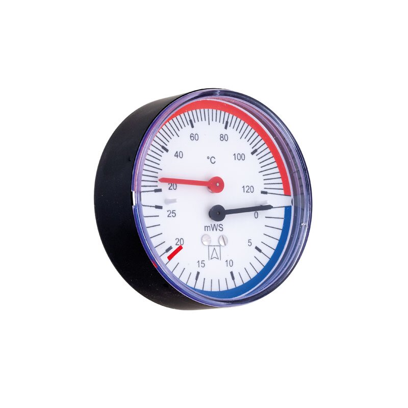 Afriso - 63318 - Thermo-Manometer TM 63 20/120C 0/4bar G1/2B ax m.Ventil D211, 18,27