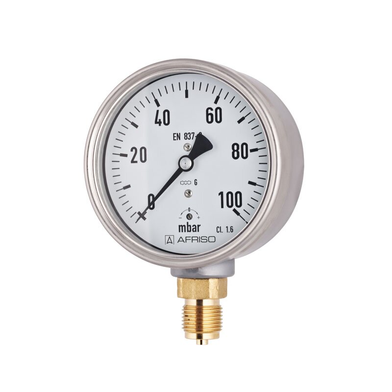 Afriso - 35171401 - Kapselfeder-Standardmanometer KP160 0/250mbar G1/2B rad Kl.1,6 D401, 145,09