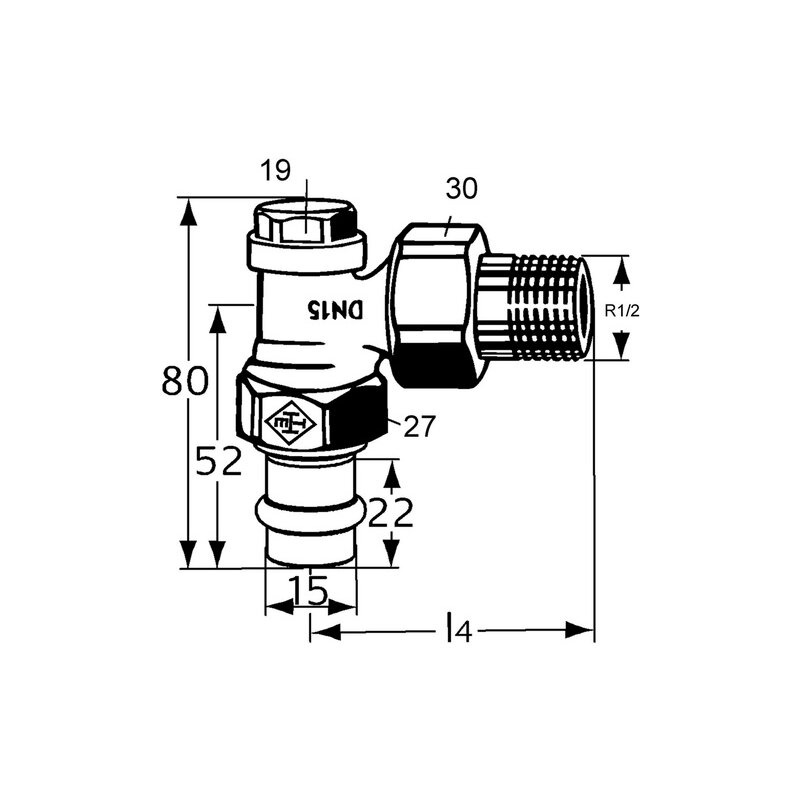 Heimeier - 0341-15.000 - Verschraubung Regulux, DN 15, 25,16