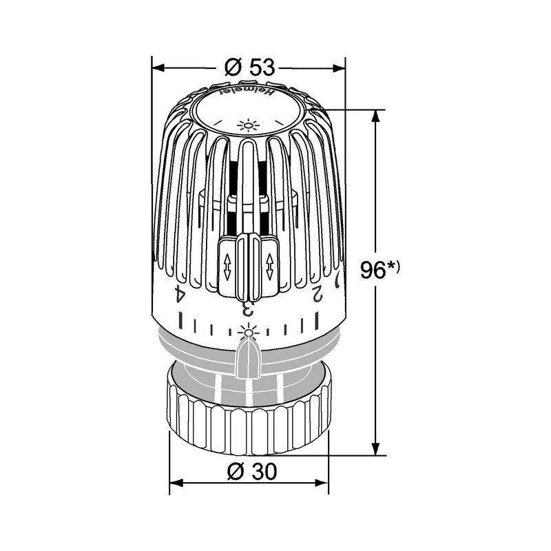 Heimeier - 9712-00.500 - Thermostat-Kopf K, 23,44